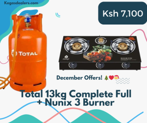 TOTAL Gas 13kg Complete With Nunix 3 Burner TableTop Cooker